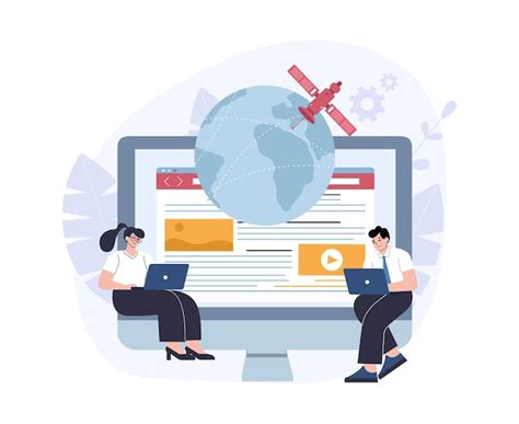 Premium Vector The Concept Of The Global Use Of The Internet Through