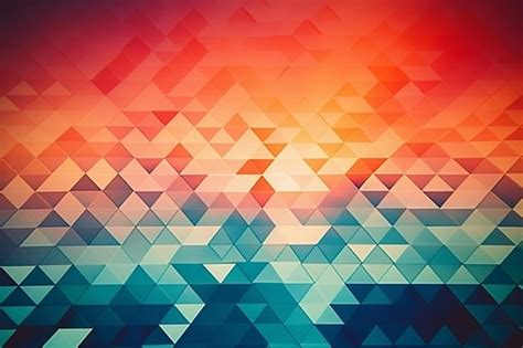 Premium Photo Sundown Themed Background With Triangular Grid