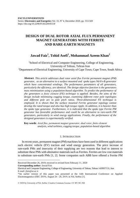 Pdf Design Of Dual Rotor Axial Flux Permanent Magnet Dokumentips