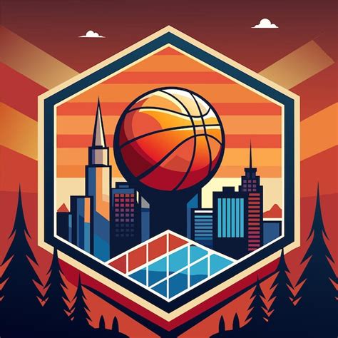 농구 터 일러스트레이션 프리미엄 벡터
