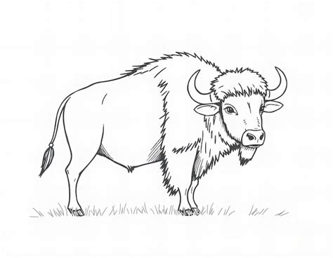 A Drawing Of A Bull In A Field With The Word Ox On It Premium Ai