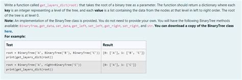solved write a function called get layers dict root that