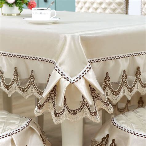 Badu Bg Правоъгълна дантелена покривка за маса Европейски комплект възглавници за стол