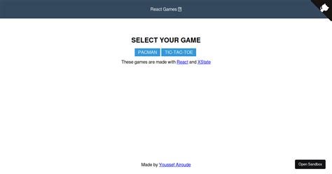 React Games Codesandbox