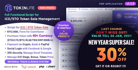 Tokenlite Ico Sto Token Sale Management Dashboard Ico Admin