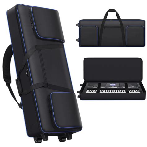 61 Key Keyboard Case With Wheelsportable Padded Keyboard Bag Soft
