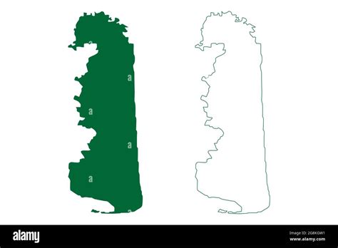 Nagapattinam District Tamil Nadu State Republic Of India Map Vector Illustration Scribble