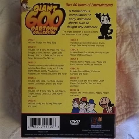 Mill Creek Entertainment Media Giant 60 Cartoon Collection Dvds