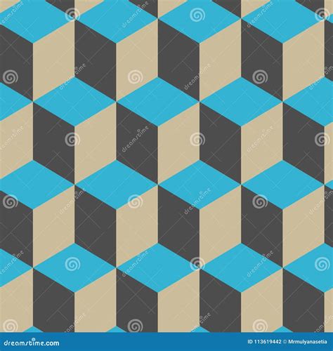 Seamless Abstract Cube Geometric Vector Cool Pattern Stock Vector Illustration Of Vector