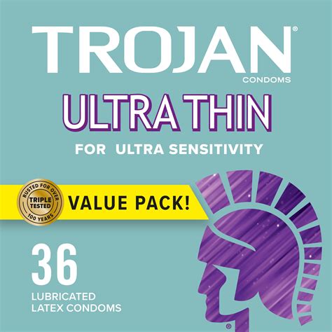 Trojan Ultra Thin Condoms For Ultra Sensitivity Lubricated 36 Count