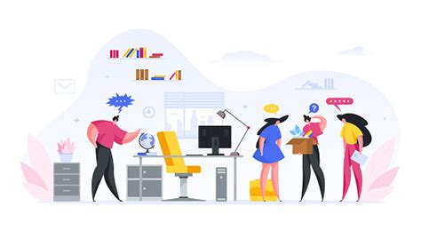 최고는 직원 벡터 일러스트레이션팀을 해고합니다 화가 난 보스 캐릭터가 슬픈 사람들에게 소리를 지른다 슬픔에 대한 스톡 벡터 아트 및 기타 이미지 Istock