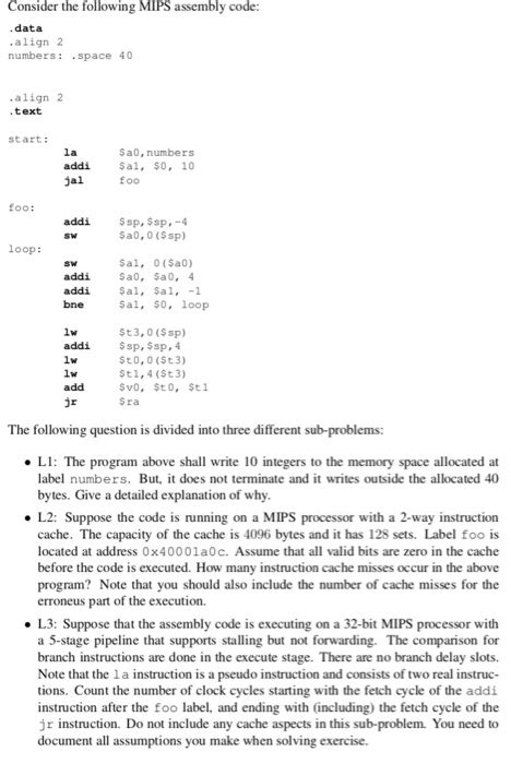 Consider The Following Mips Assembly Code Data
