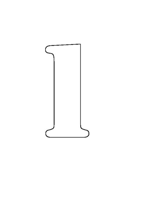 Раскраска цифры раскраски цифра 1 трафарет для вырезания из бумаги шаблон