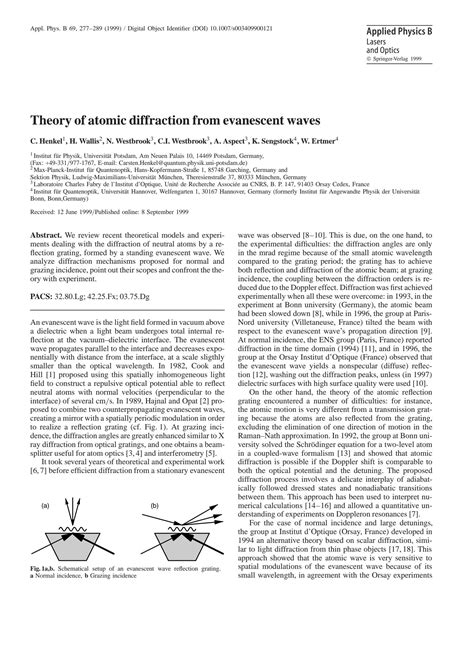 Solution Theory Of Atomic Diffraction From Evanescent Waves 1999