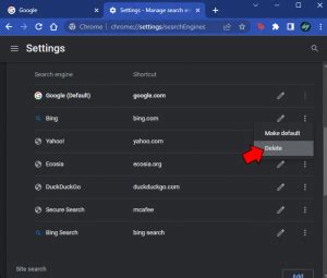 How To Remove Search Engines From Chrome