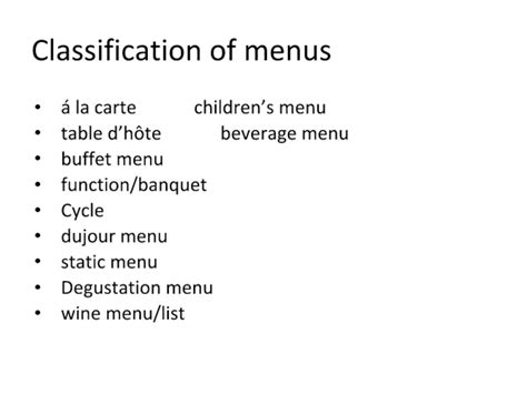 Section 3 Menu Planning And Design Meets Learning Outcomes 2 3 4 5