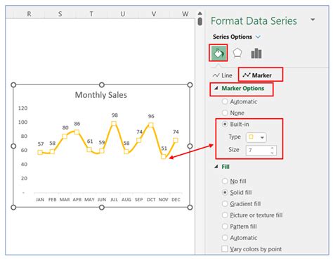 how to create line chart in excel