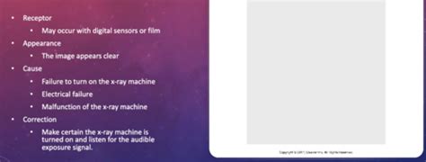 Exposure And Technique Errors Flashcards Quizlet