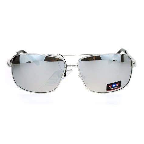 Air Force Narrow Rectangular Aviator Police Style Sunglasses Ebay
