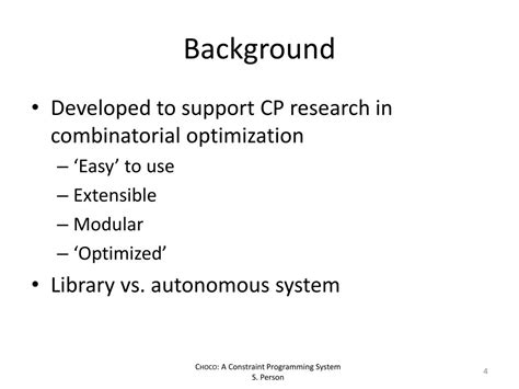 Ppt Choco A Constraint Programming System Powerpoint Presentation