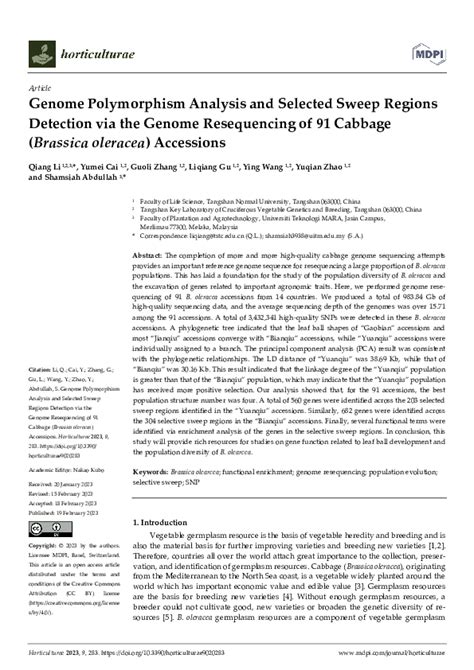 Pdf Genome Polymorphism Analysis And Selected Sweep Regions Detection