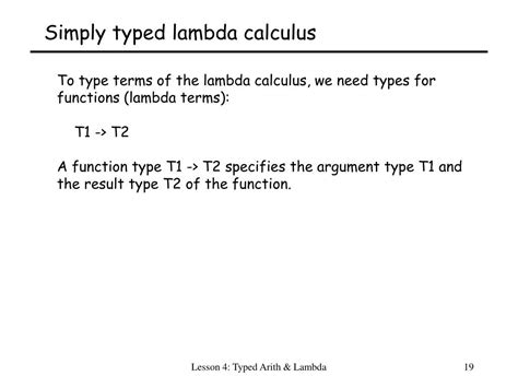 Ppt Lesson 4 Typed Arithmetic Typed Lambda Calculus Powerpoint