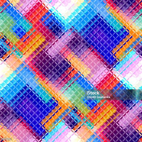 Low Poly Style Seamless Pattern Tileable Image Small Squares With Glass