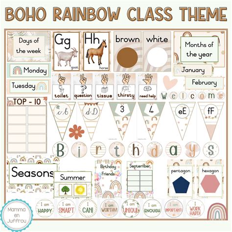 Classroom Theme Boho Rainbow