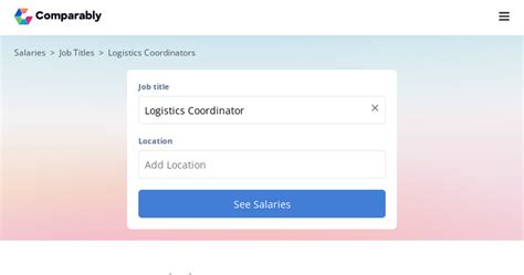 Logistics Coordinator Salary November 2023