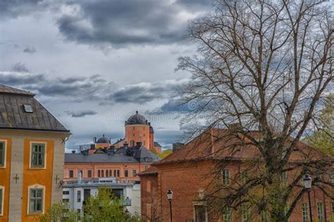 The Old District In Uppsala Town View With Ancient Houses Sweden