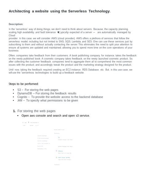 Architectingawebsiteusingtheserverlesstechnologydoc Pdf Websites Computing