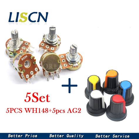 5 Sets Wh148 1k 10k 20k 50k 100k 500k Ohm 15mm 3 P Grandado