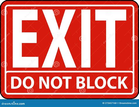 Exit Do Not Block Sign On White Background Stock Vector Illustration Of Doorway Industrial