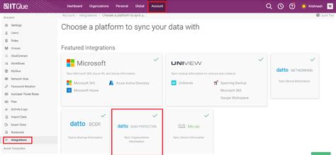 Integrating Datto Saas Protection In It Glue
