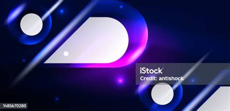 추상적인 배경이 빛나는 네온 빛 기하학적 모양 우주 또는 마법의 에너지 벡터 벽지 벽지 배너 배경 카드 책 일러스트 방문 페이지