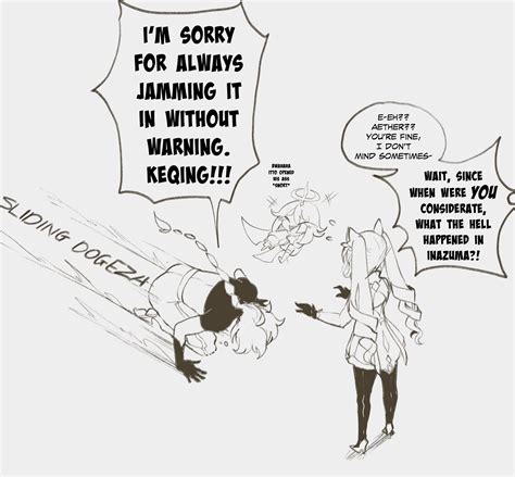 Aether Keqing And Paimon Genshin Impact Drawn By Nyantcha Danbooru