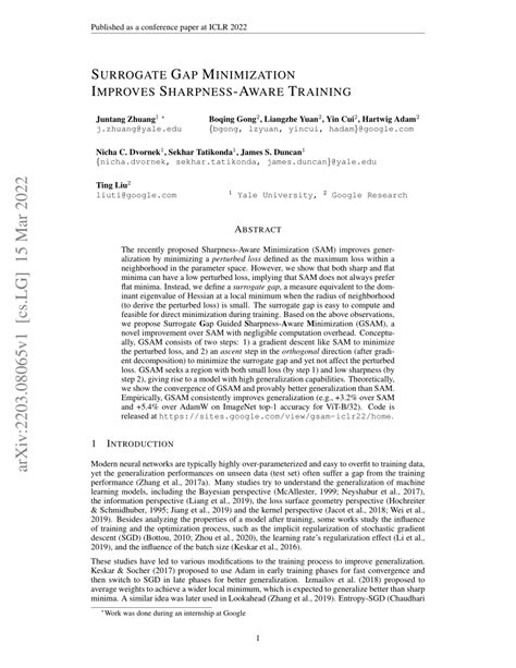Pdf Surrogate Gap Minimization Improves Sharpness Aware Training