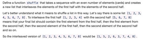 Solved Define A Function Shuffle That Takes A Sequence With
