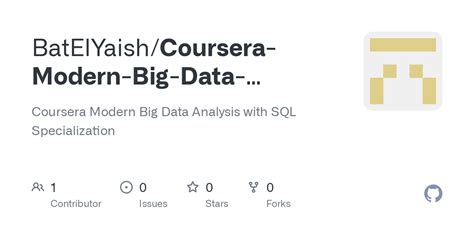 Github Batelyaishcoursera Modern Big Data Analysis With Sql Coursera Modern Big Data