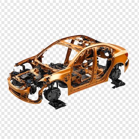 Free Psd Golden Car Chassis Exploded View Automotive Engineering Design