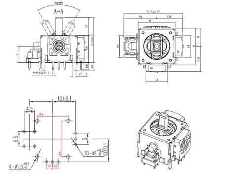 Analog Joystick X Y With Z Axis Button 10K Potentiometers Arduino DIY Human Input