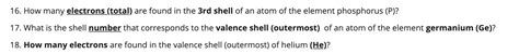 Solved 16 How Many Electrons Total Are Found In The 3rd