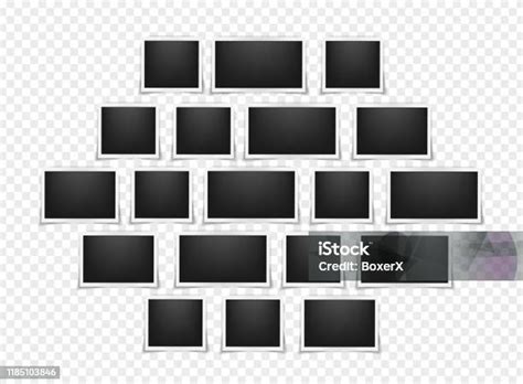 사실적인 사진 프레임 템플릿 배경 투명 한 배경에 격리 된 복고풍 배경 패턴입니다 벡터 일러스트레이션 0명에 대한 스톡 벡터 아트 및 기타 이미지 Istock