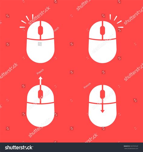 set scroll click computer mouse concept stock vector royalty free