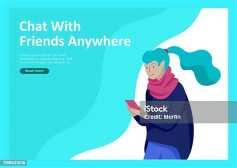 방문 페이지 템플릿입니다 벡터 사람들 행복 한 친구 문자 청소년 가젯 가 걷고 채팅 Html에 대한 스톡 벡터 아트 및 기타 이미지 Html 가족 개념 Istock