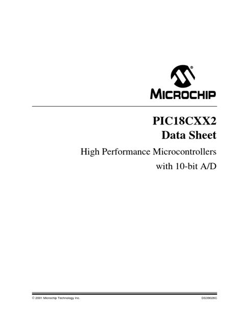 Pic18c242 Datasheet Pic18c242microchiptechnologypdf High