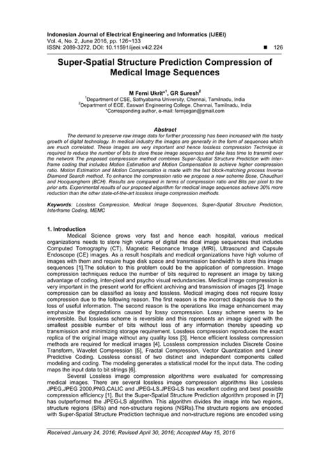 Super Spatial Structure Prediction Compression Of Medical Pdf