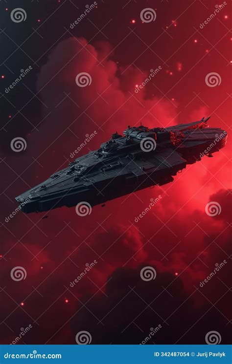 Spaceship Frozen In A Nebula Stock Illustration Illustration Of Space Vehicle 342487054