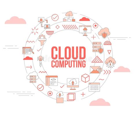 Cloud Computing Concept With Icon Set Template Banner And Circle Round Shape Stock Illustration