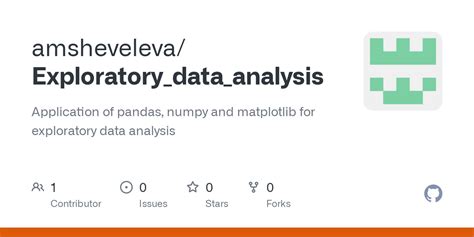 Github Amshevelevaexploratorydataanalysis Application Of Pandas